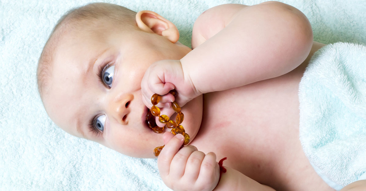 Bernsteinkette wenn Babys zahnen